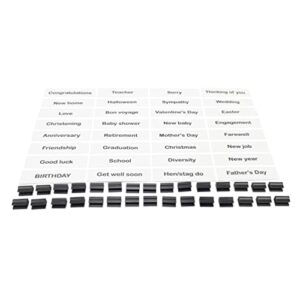 fixturedisplays® greeting card category card with wire mouting clips 32 card types 64 clips post card rack identification tags 5x1.3" 10138-1d