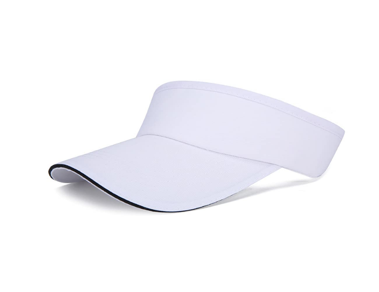 VOVCIG Adjustable Empty Top Sun Hat White Visors for Women Beach Sports Sun Hat Men Women Sun Sports Visor Hat (White)