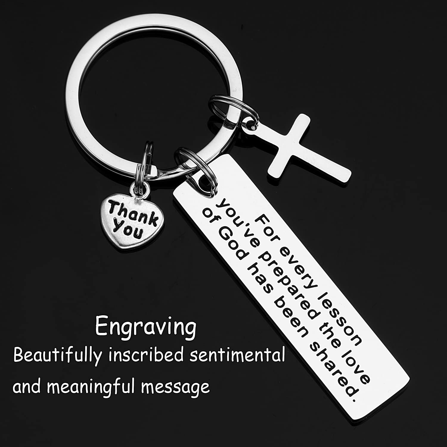 AHAETH Sunday School Teacher Gifts for Christmas Women Men Christian Gift for Woman Teachers Appreciation Jewelry Sunday School Keychain