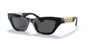 versace ve 4419 gb1/87 black plastic cat-eye sunglasses grey lens