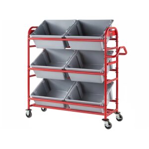 rubbermaid commercial products tote picking cart for retail and distribution order picking in warehouses/offices