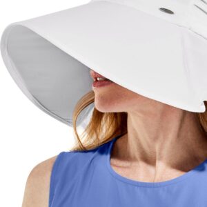 Coolibar UPF 50+ Women's Anastasia Elegant Full Coverage Hat - Sun Protective (One Size- White)