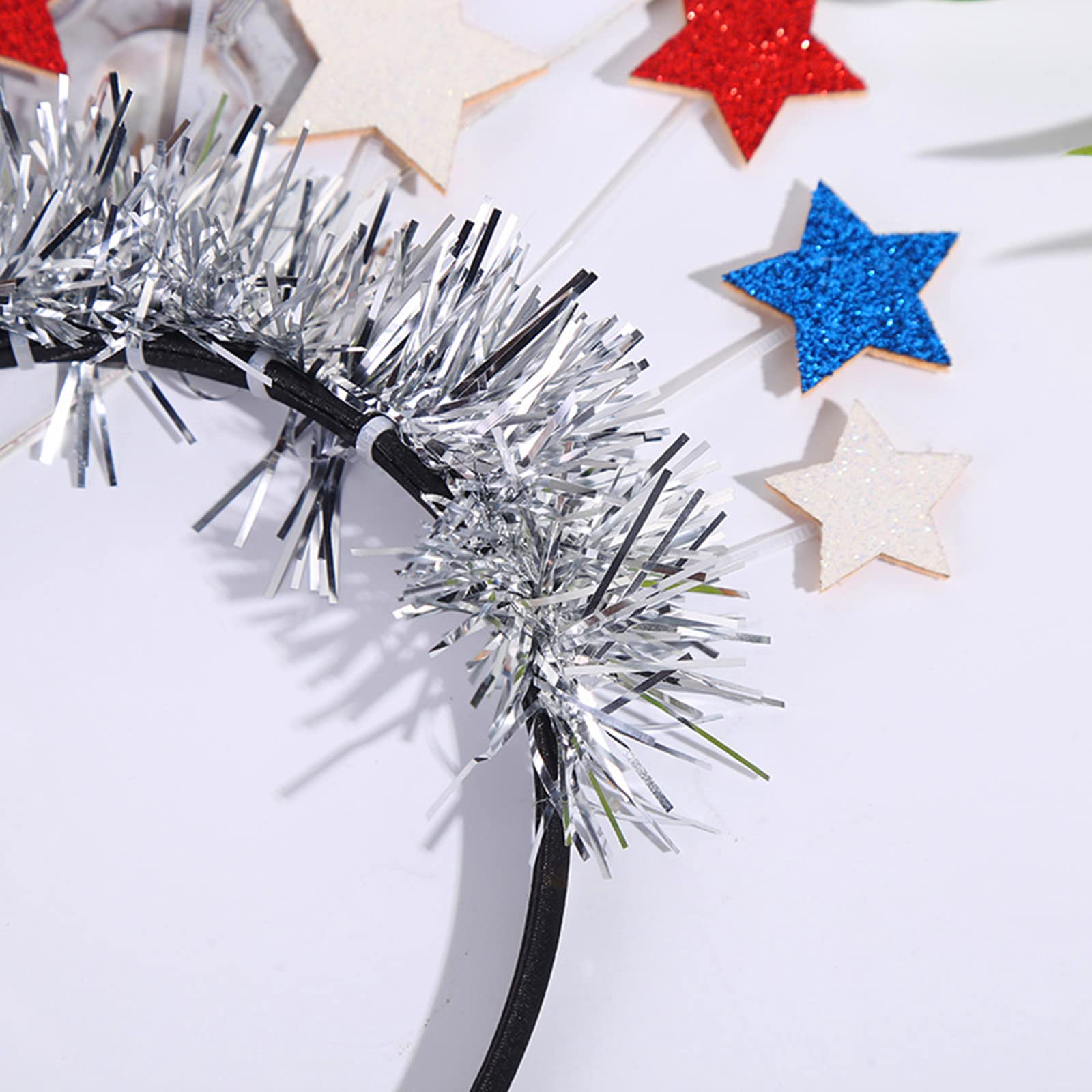 AVMBC 4th of July Headband Glittery Stars Headband Stars Hair Accessory for Independence Day Patriotic Party Decorations