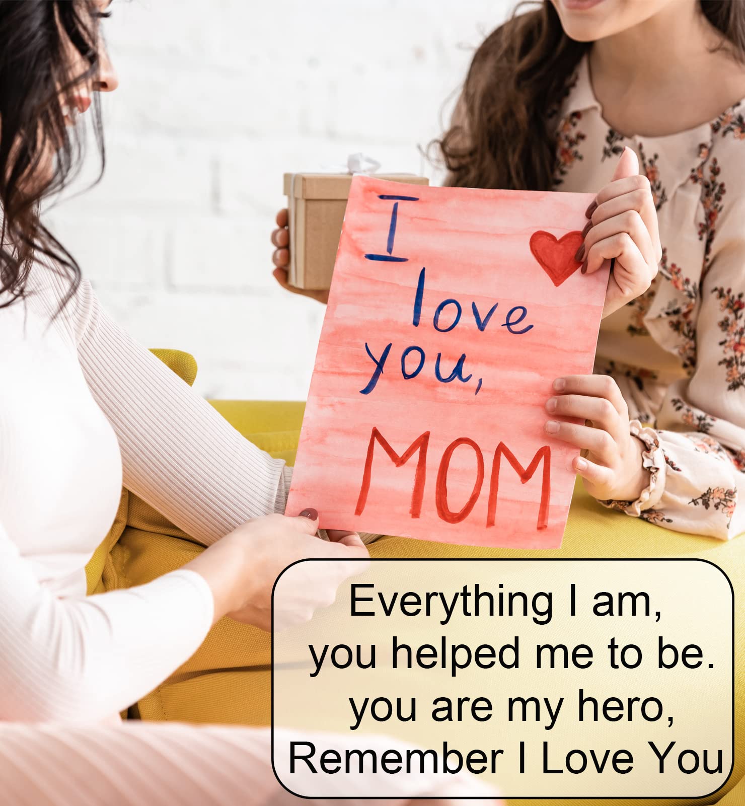 Mothers Day Keychain from Daughter, Mom Keychain Gift for Birthday Christmas - Everything I am You Helped Me to be