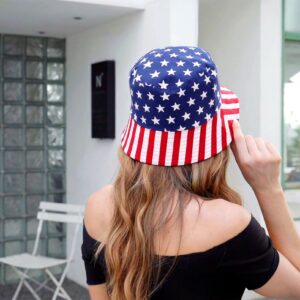 RainFlowwer American Flag Bucket hat, My Independences Days Hats, Sun Hats for Adult Golf Hats Trendy Beach Cap