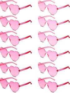 60 pairs heart sunglasses pink heart shaped rimless sunglasses transparent heart frameless glasses candy color heart sunglasses for party favor cosplay