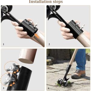 Crevice Weeding Tools with Wheels, Stand Up Weeding Tools for Garden Patio Backyard Lawn Sidewalk Driveways Weeds.