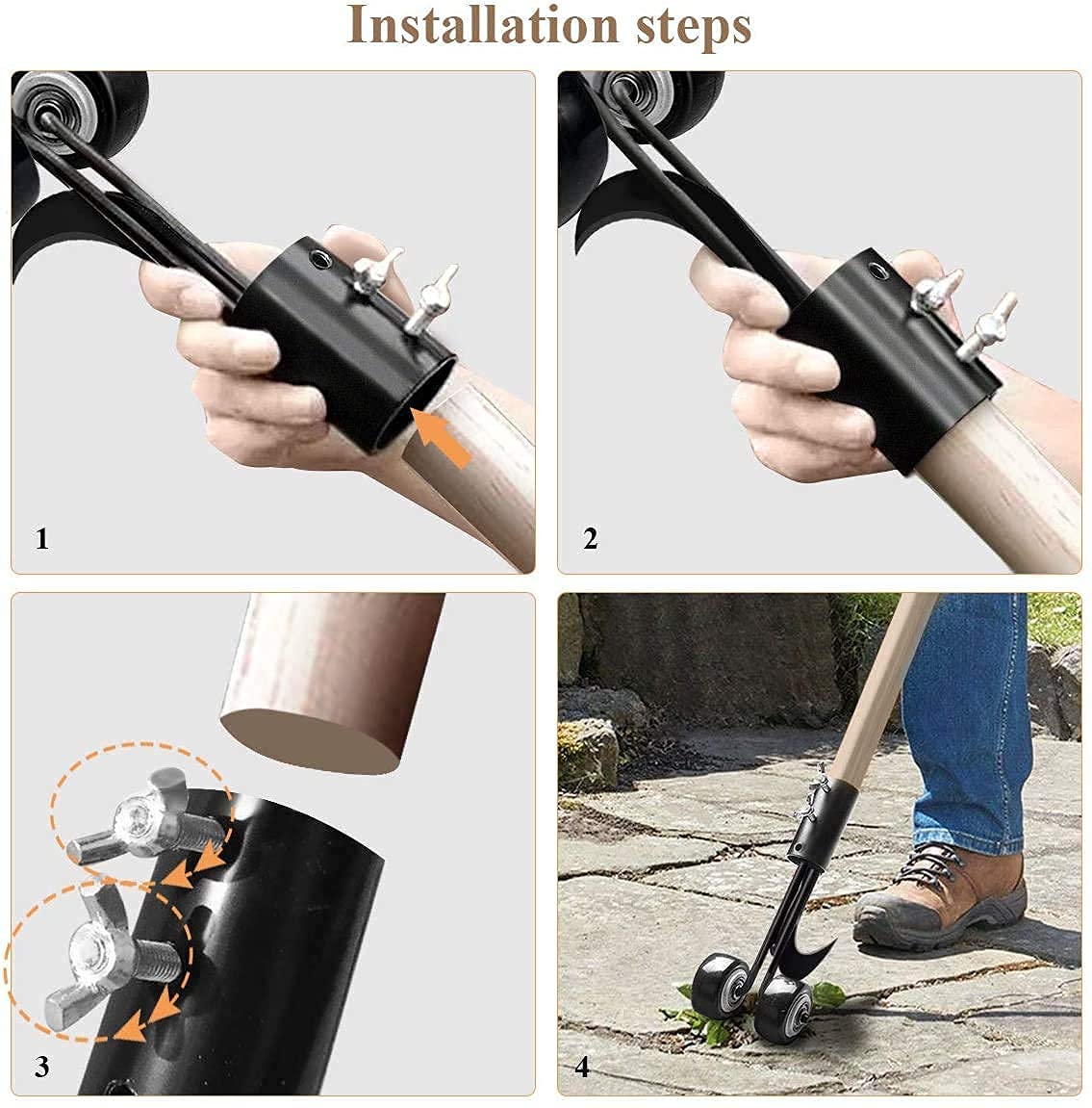 Crevice Weeding Tools with Wheels, Stand Up Weeding Tools for Garden Patio Backyard Lawn Sidewalk Driveways Weeds.