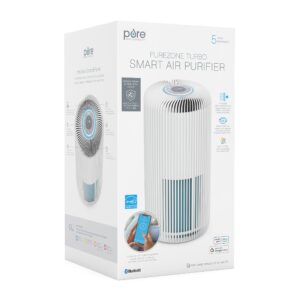 Pure Enrichment PureZone Turbo Smart Air Purifier for Large Rooms (1050 sq. ft. in 30 min.) - Energy Star Rated, 5 Stage Filtration, Smartphone Compatible, Traps Germs, Smoke, & Dust (White)