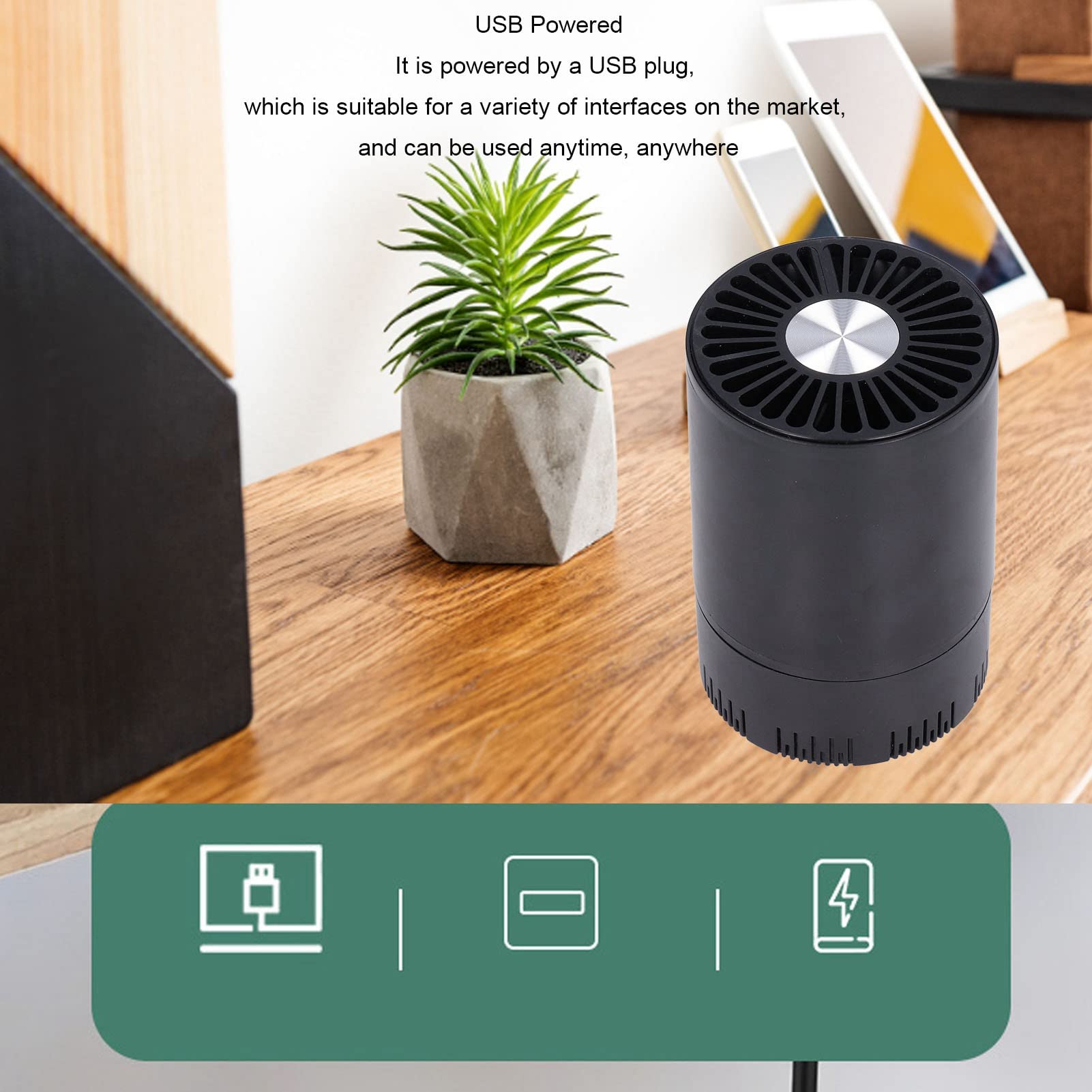 Table air purifier, ultra-quiet mini portable air purifier for children black