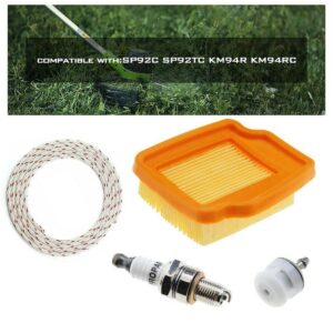 Air Fuel Filter Spark Plug Kit for Stihl KM94 KM94R KM94RC SP92 Replacement, Lawn Mower Parts 4 Pcs