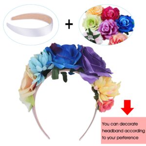 SIQUK 16 Pieces Satin Headbands White Headband 1 Inch Satin Hard Headbands DIY Hair Headbands for Women