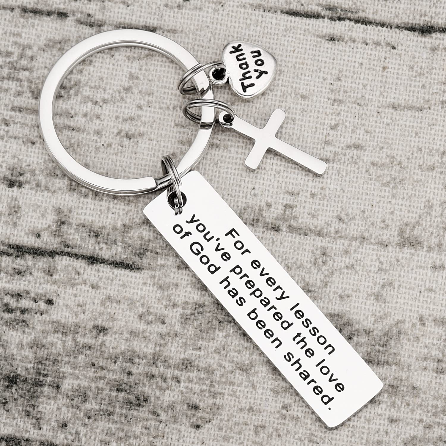 AHAETH Sunday School Teacher Gifts for Christmas Women Men Christian Gift for Woman Teachers Appreciation Jewelry Sunday School Keychain