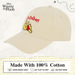 Disney Winnie The Pooh Dad Hat, Cotton Adjustable Adult Baseball Cap with Curved Brim, Khaki, One Size