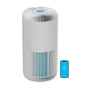 pure enrichment purezone turbo smart air purifier for large rooms (1050 sq. ft. in 30 min.) - energy star rated, 5 stage filtration, smartphone compatible, traps germs, smoke, & dust (white)