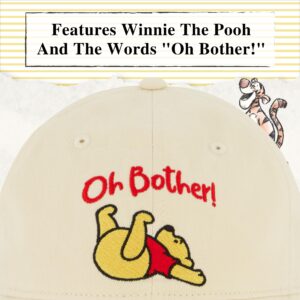 Disney Winnie The Pooh Dad Hat, Cotton Adjustable Adult Baseball Cap with Curved Brim, Khaki, One Size