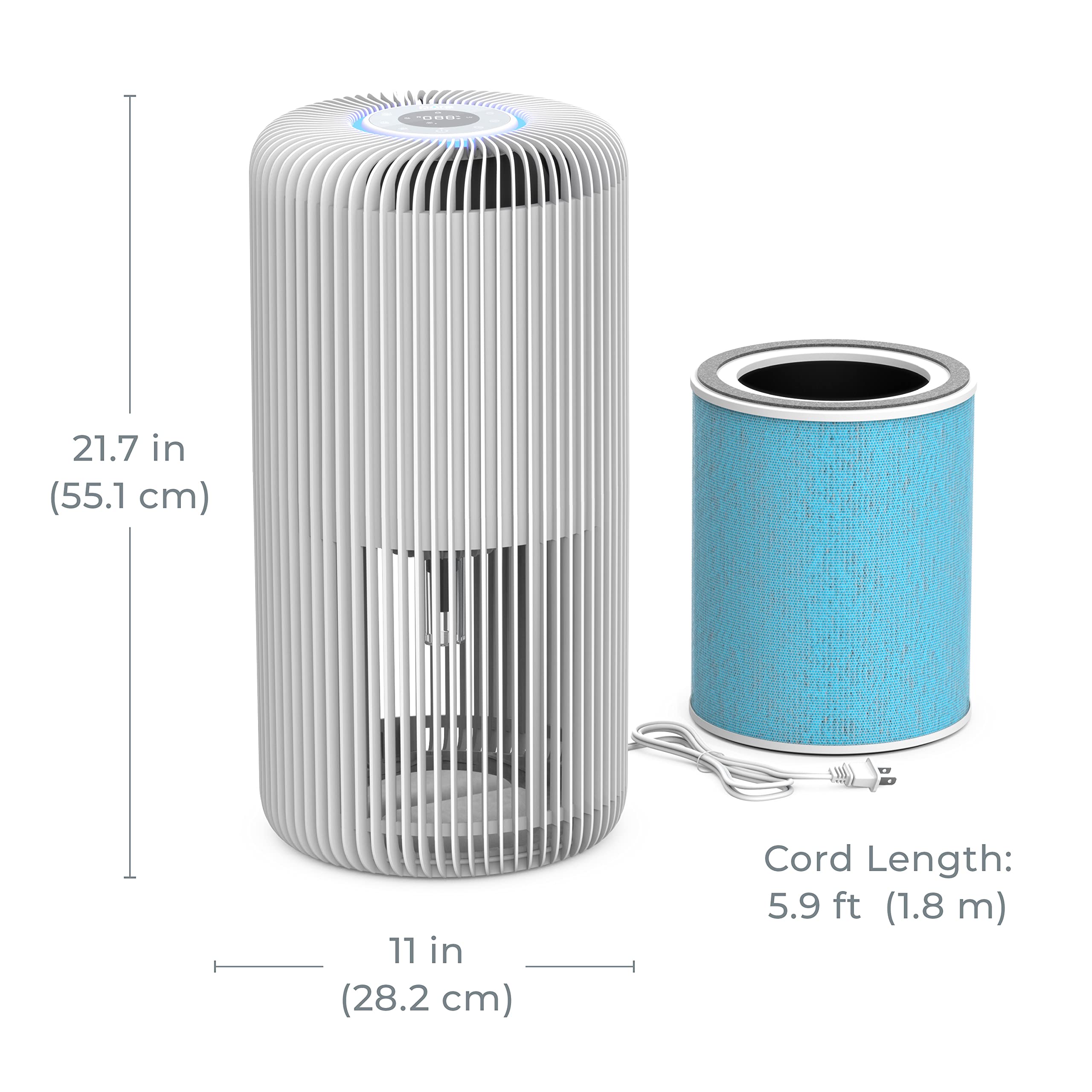 Pure Enrichment PureZone Turbo Smart Air Purifier for Large Rooms (1050 sq. ft. in 30 min.) - Energy Star Rated, 5 Stage Filtration, Smartphone Compatible, Traps Germs, Smoke, & Dust (White)