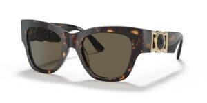 versace ve 4415u 108/3 havana plastic cat-eye sunglasses brown lens