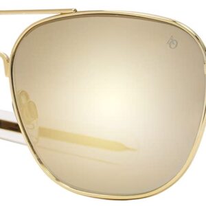 AO Original Pilot Sunglasses - Gold - SunFlash Gold Mirror AOLite Nylon Lenses - Bayonet Temple - 52-20-140