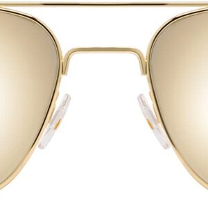 AO Original Pilot Sunglasses - Gold - SunFlash Gold Mirror AOLite Nylon Lenses - Bayonet Temple - 52-20-140