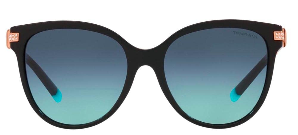 Tiffany & Co. Woman Sunglasses Black Frame, Azure Gradient Blue Lenses, 55MM