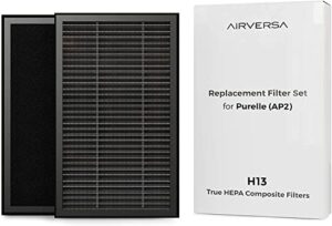 true hepa replacement filter set (99.97%) for airversa ap2 purelle