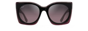 maui jim women's pakalana polarized fashion sunglasses, black cherry w/raspberry inter/maui rose®, medium