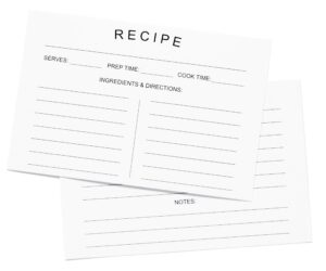 75 count recipe cards 4x6inch double sided thick card stock fit with recipe binder recipe box modern minimal design