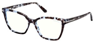 tom ford ft 5812-b blue block blue havana/blue filter 53/15/140 women eyewear frame