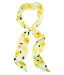 gerinly lemon print neck choker scarf korea style ponytail scarf for beach fresh handbag bow accessory