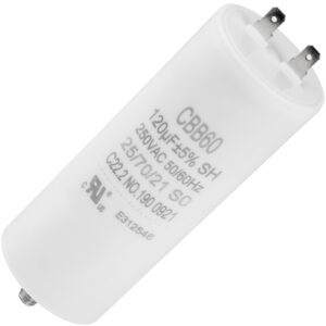 canamax 120 uf mfd 250 vac volts cbb60 round motor run capacitor 50/60 hz ac electric - exact fit for oem single phase motor capacitors condenser straight cool or heat pump air conditioner