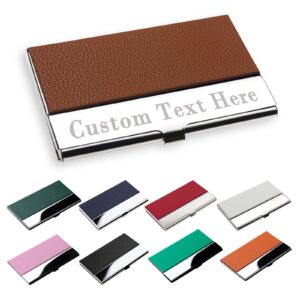 eaq custom business card holder personalized leather business card holder for men&women custom logo/name business card holder gift