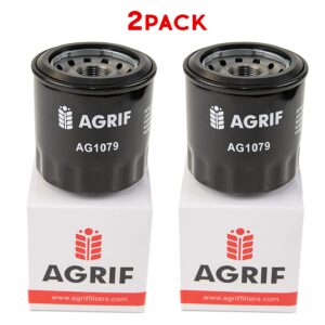 Agrif Replacement Oil Filter 2 pack fits for John Deere M806419 Kubota 30401-37580 Bobcat I.R. 3974113B Kubota HH150-32094 Hustler 785634-100% meets OEM Quality (2-pack) (2)