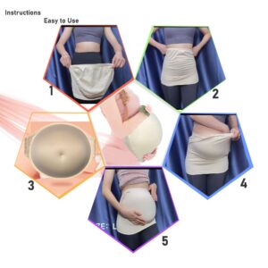 BIMEI Fake Pregnancy Belly Sponge Belly Film Props Tv Series Props Spoof Costume Cosplay Lightweight (Beige, Twins 5‑8 Months)