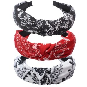 lvyeer bandana headbands for women knotted headband fashion chiffon fabric hairband for women and girls cute hair accessory (knotted-b)