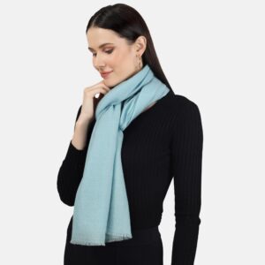 PASHWRAP Cashmere Wrap Handwoven in Kashmir - Luxurious large Cashmere Scarf for Women Lightweight (Turquoise)