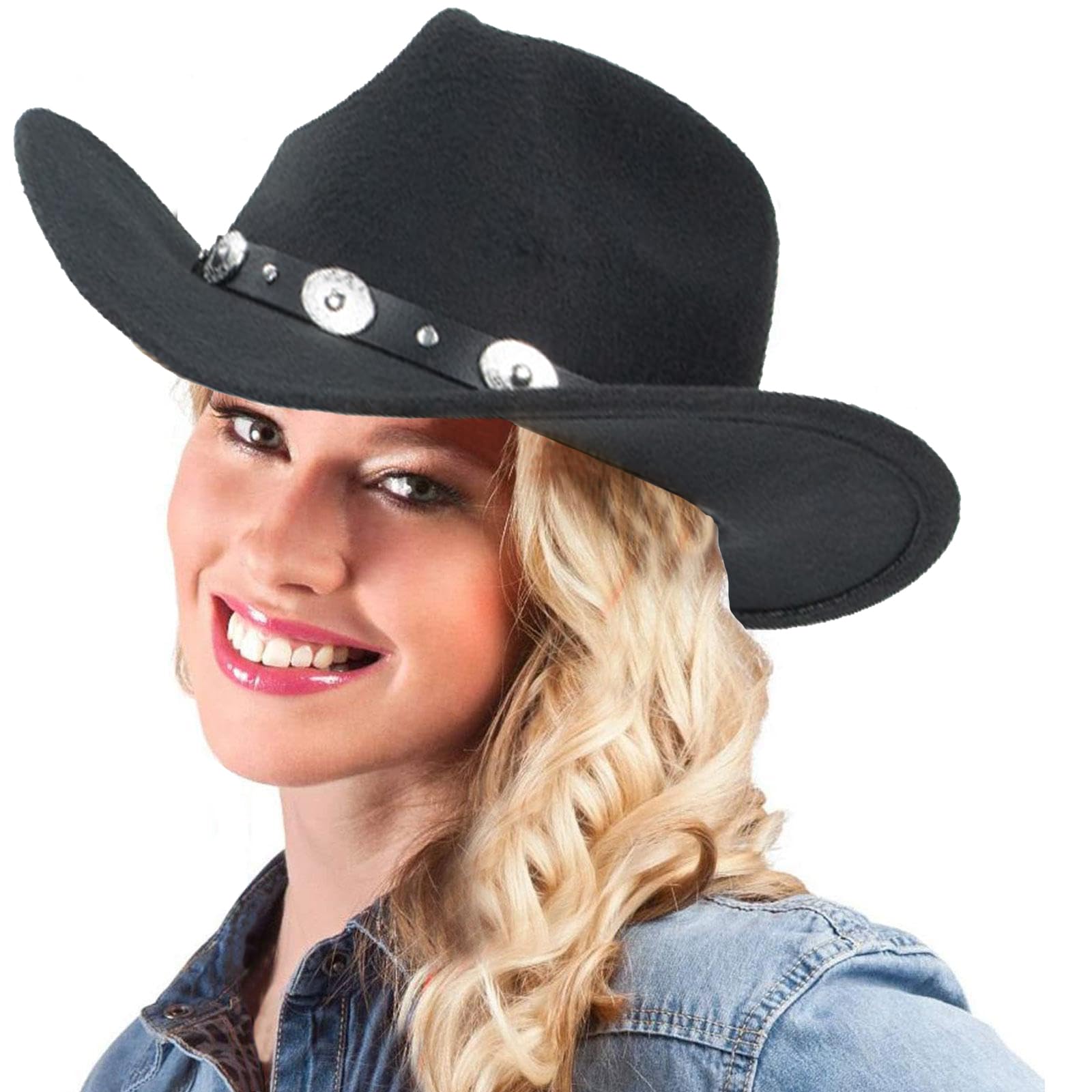 Women Felt Wide Brim Western Cowboy Hat for Men Panama Fedora Wool Caps