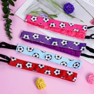 8Pcs Soccer Headbands for Girls Women Elastic Soccer Hairband Non-Slip Adjustable Football Headband Sports Hair Accessories, 8 Colors