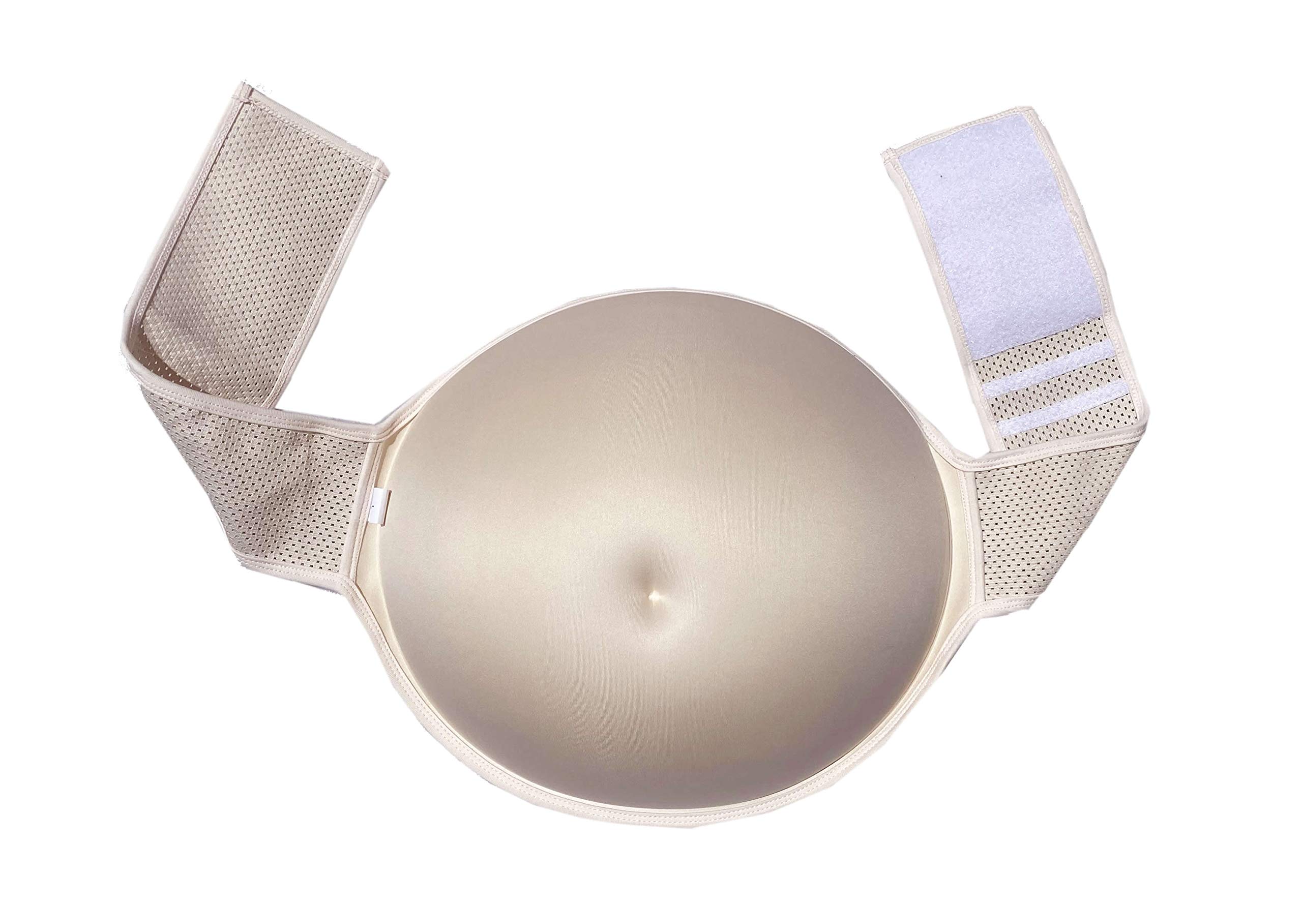 BIMEI Fake Pregnancy Belly Sponge Belly Film Props Tv Series Props Spoof Costume Cosplay Lightweight (Beige, Twins 5‑8 Months)