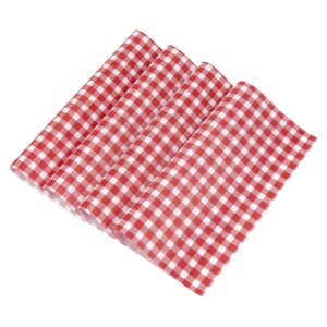 naturalabel 100 pcs wax paper, 12" x 12" red and white checkered greaseproof paper, wax paper sheets for food, basket liners sandwich wrap paper, deli paper for rave party bbq picnic party