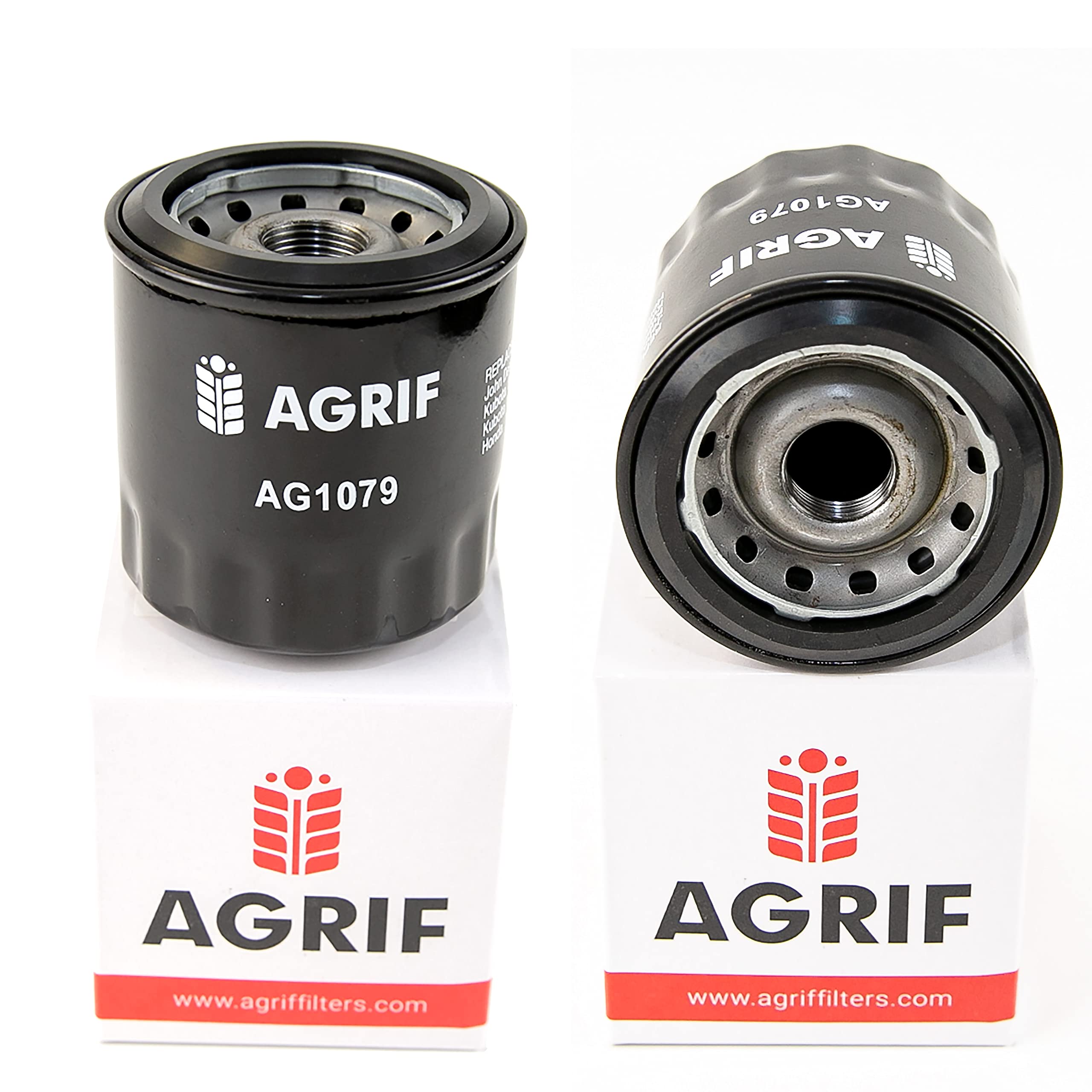 Agrif Replacement Oil Filter 2 pack fits for John Deere M806419 Kubota 30401-37580 Bobcat I.R. 3974113B Kubota HH150-32094 Hustler 785634-100% meets OEM Quality (2-pack) (2)