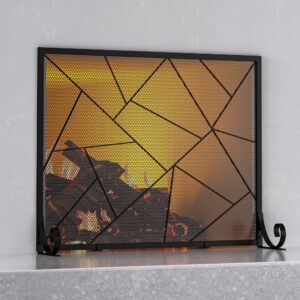 fire beauty fireplace screen decorative mesh geometric fire spark guard gate cover for home