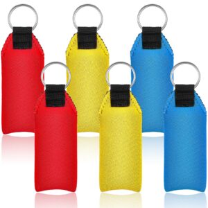 willbond 6 pieces floating boat keychain waterproof floatable foam keychain (yellow, blue, red)