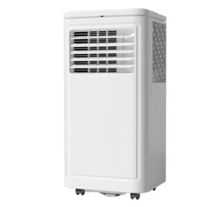 joy pebble portable air conditioner, 8000 btu for room up to 350 sq. ft, portable ac with dehumidifier & fan, 2 fan speeds, 24h timer, remote control, energy efficiency