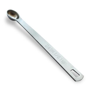 beryler 1/8 teaspoon single measuring spoon, 1/8 tsp small measuring spoon only, individual tiny measuring spoons, long handle stainless mini measuring spoons for cooking, fits in spice jar (dash)