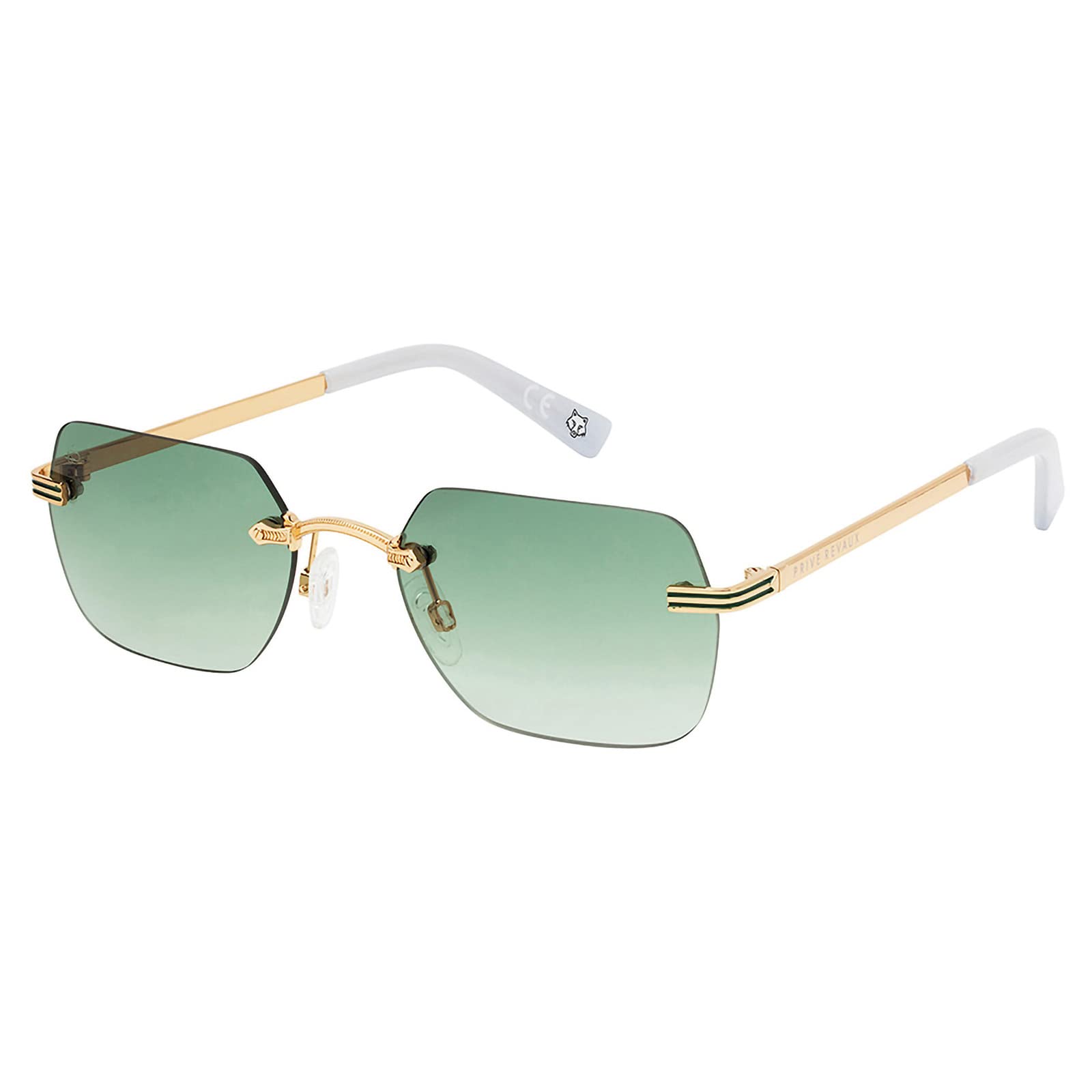 Prive Revaux DB Touch Rimless Sunglasses – Handcrafted Quality with 100% UV Protection – For Men & Women – Emerald