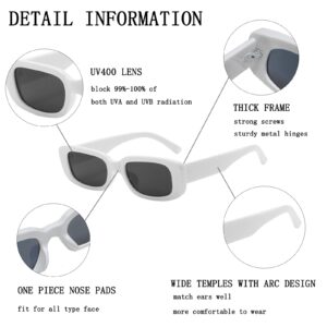 MIDEJACY Rectangle Sunglasses for Women Men Trendy Fashion Retro, 90s Y2K Vintage Narrow Square Frame Sunglasses Cool