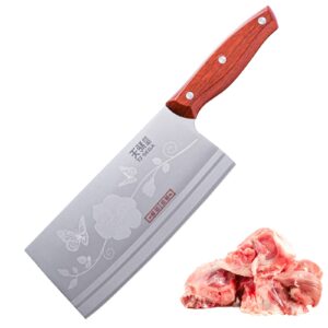 meat cleaver knife 7.4 inch, ultra sharp chinese chef's knives, full-tang chopping knife, 30cr13 steel blade thickness 2.5 mm, tj sega series tc1707