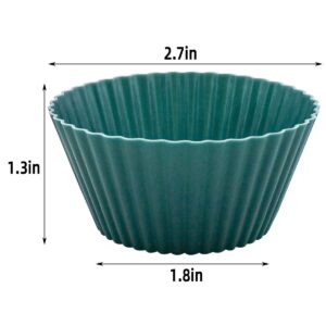 24 Pack Silicone Baking Cups Reusable Muffin Liners Non-Stick Cup Cake Molds Set Cupcake Silicone Liner Standard Size Silicone Cupcake Holder Silicon Cups for Baking Bpa Free (4 Colors)