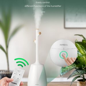 Aiheal Humidifiers for Bedroom Large Room Home, 5L Top Fill Cool Mist Ultrasonic Humidifier for Baby Plants, Smart Humidistat Mode, Essential Oil Diffuser, Sleep Mode, Auto Off and Ultra Quiet, White